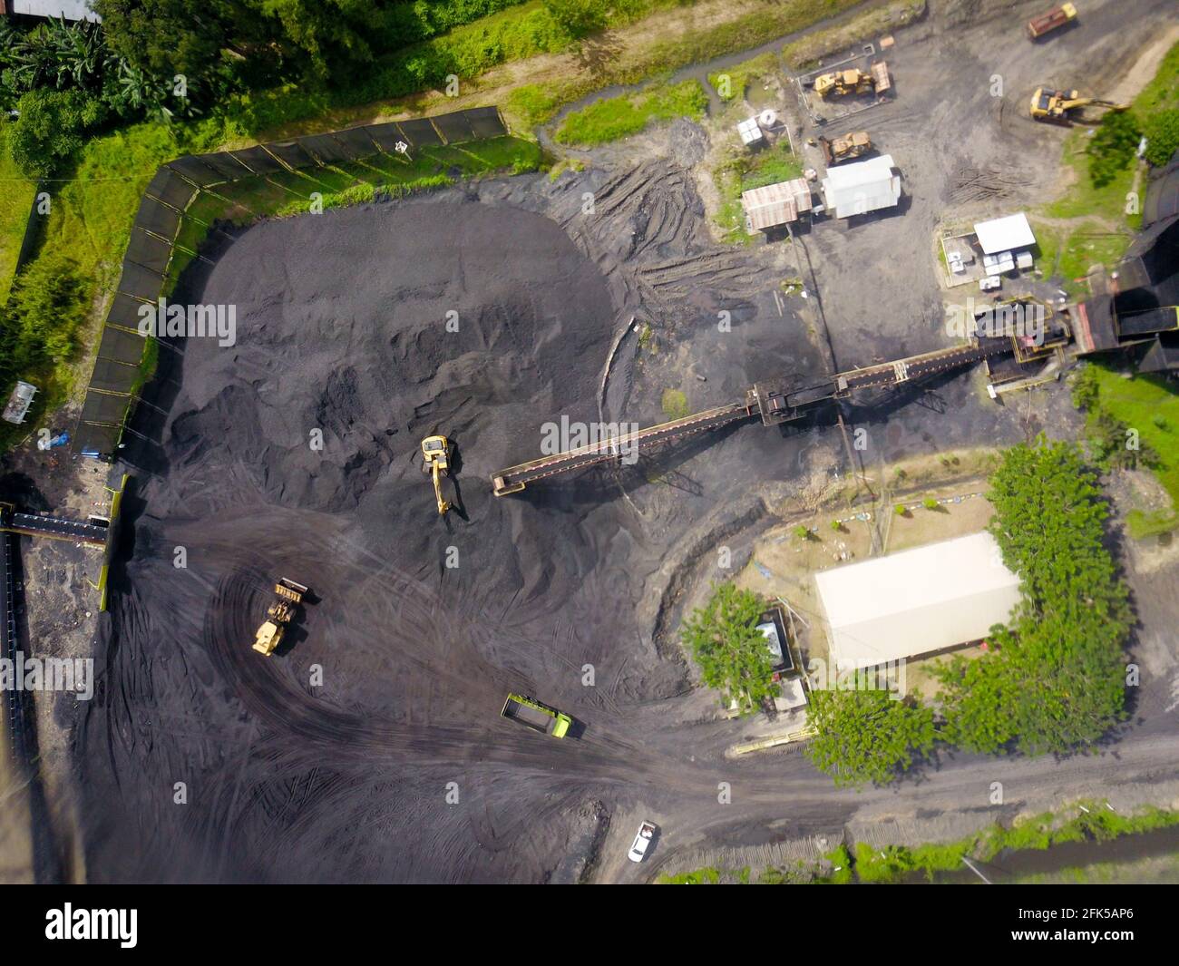 coal mining, stock pile, aerial view Stock Photo - Alamy
