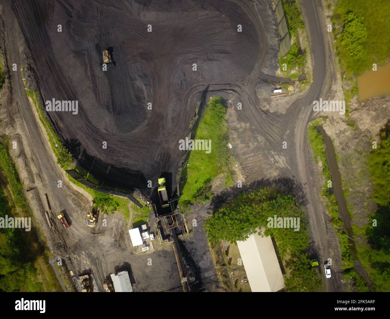 coal mining, stock pile, aerial view Stock Photo - Alamy