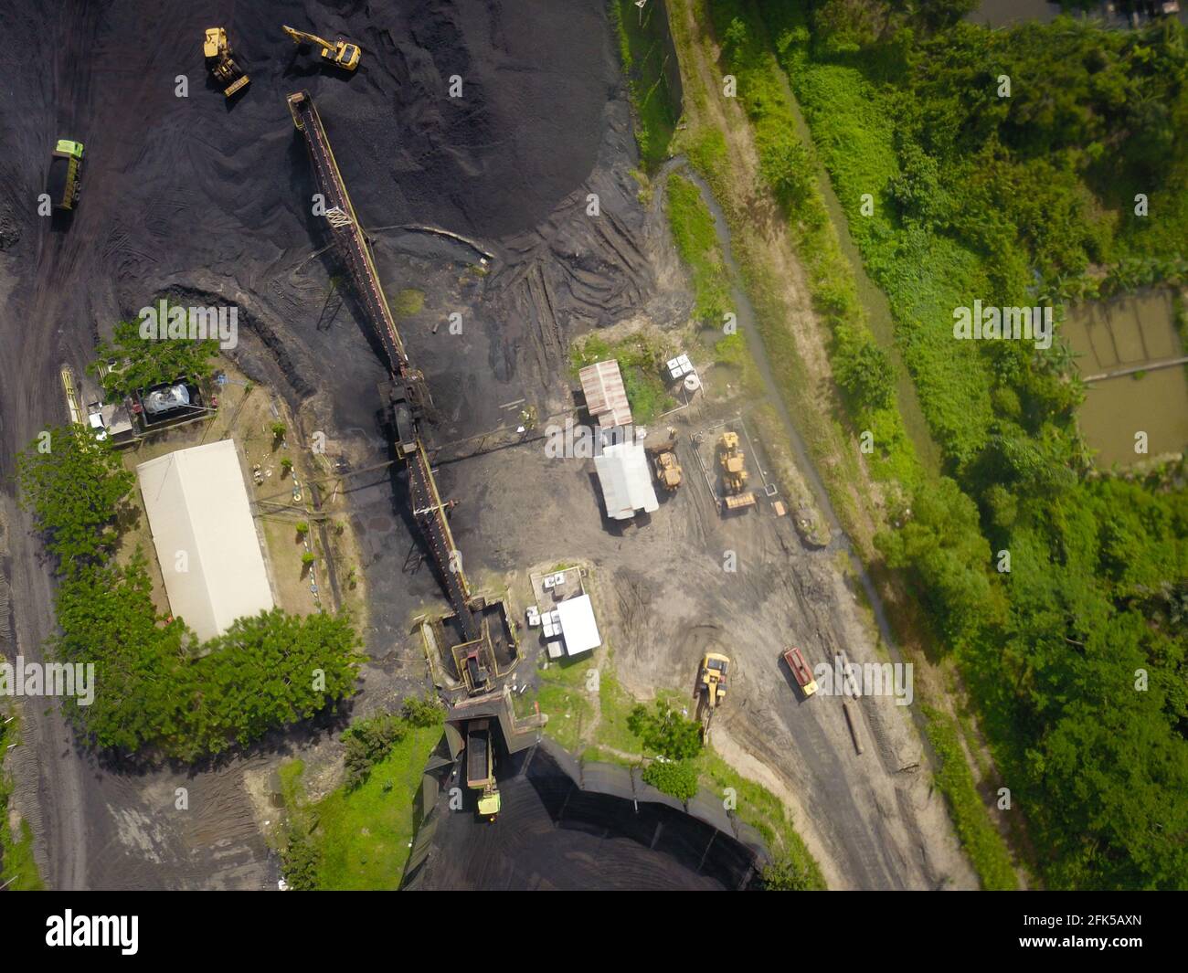 coal mining, stock pile, aerial view Stock Photo - Alamy