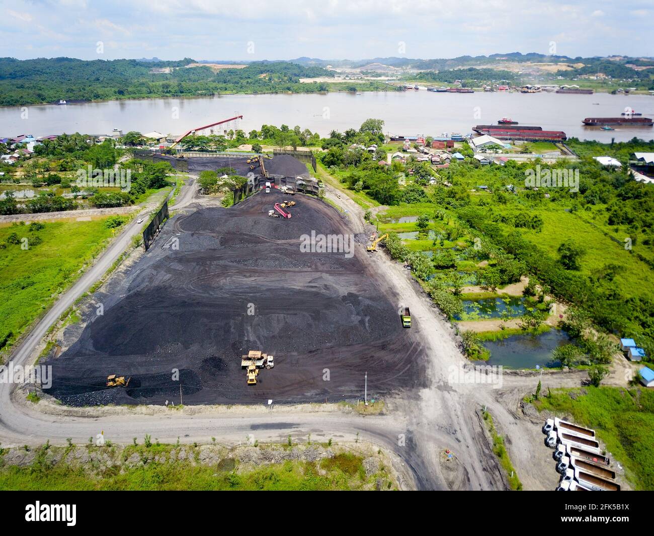 coal mining, stock pile, aerial view Stock Photo - Alamy