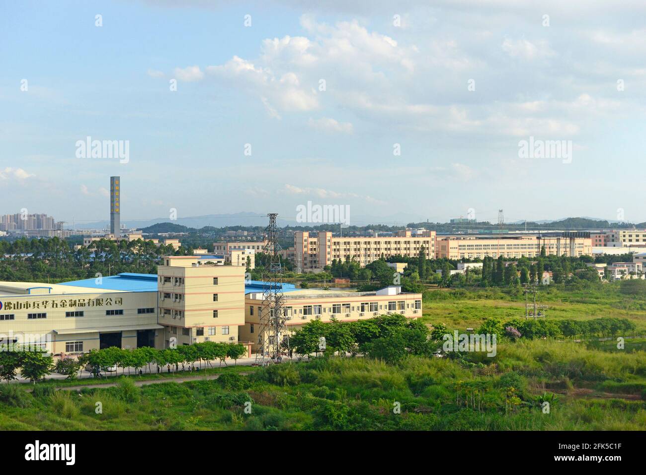 View of light-industrial buildings in Guangdong province, China Stock ...