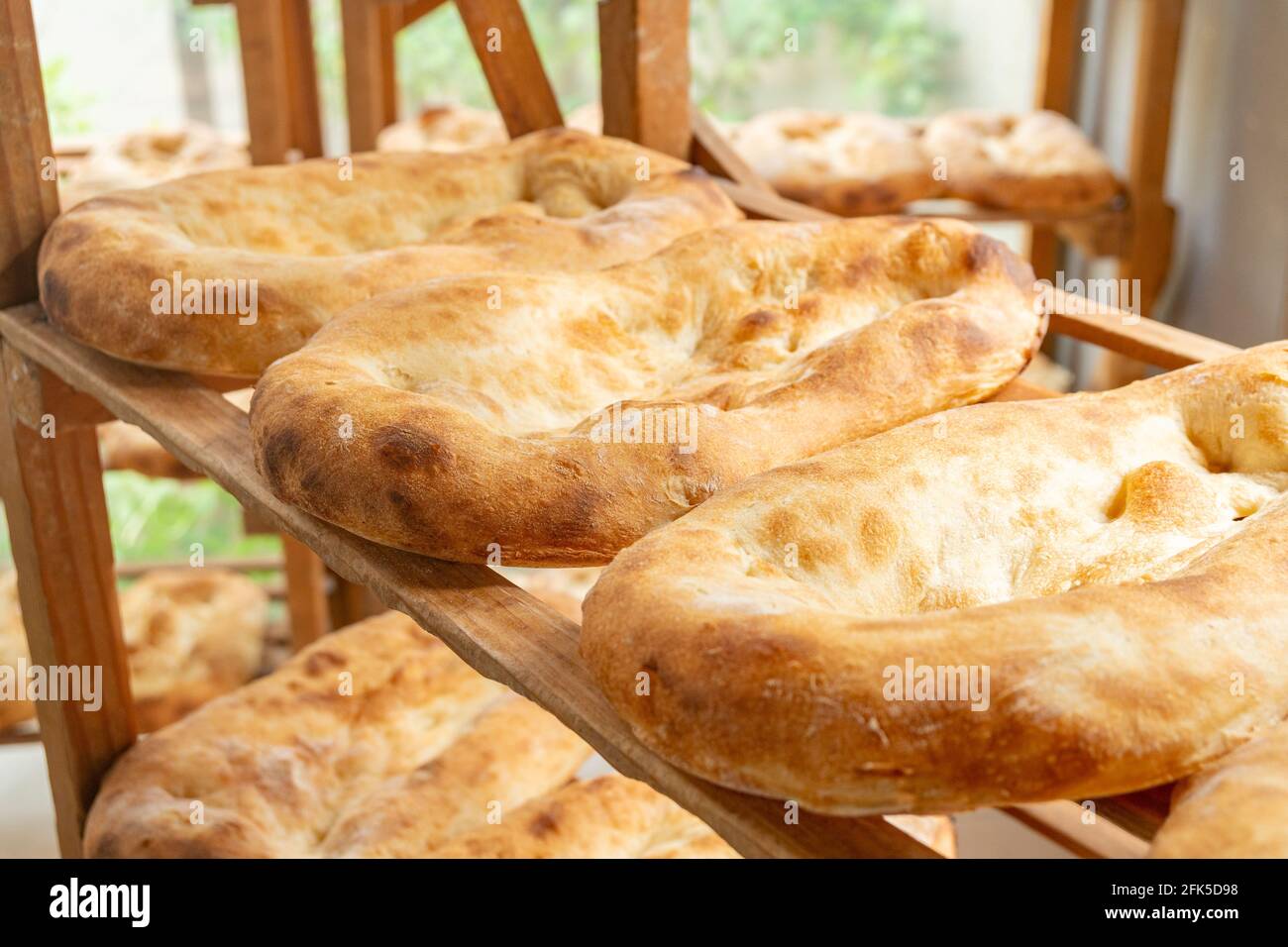 Traditional georgian breads. Cooking bread. Bakery. Food Stock Photo ...
