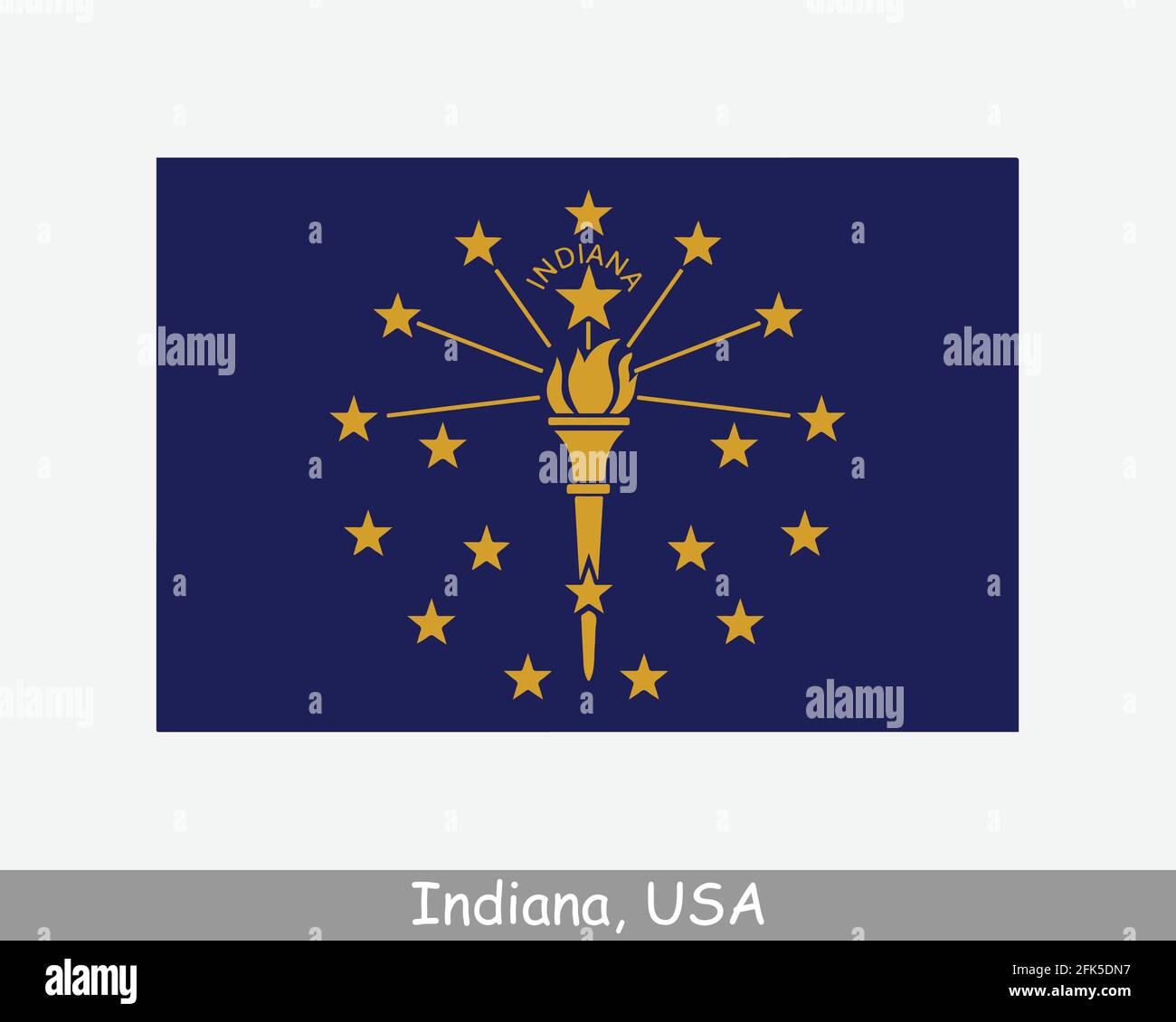 Indiana USA State Flag. Flag of IN, USA isolated on white background ...