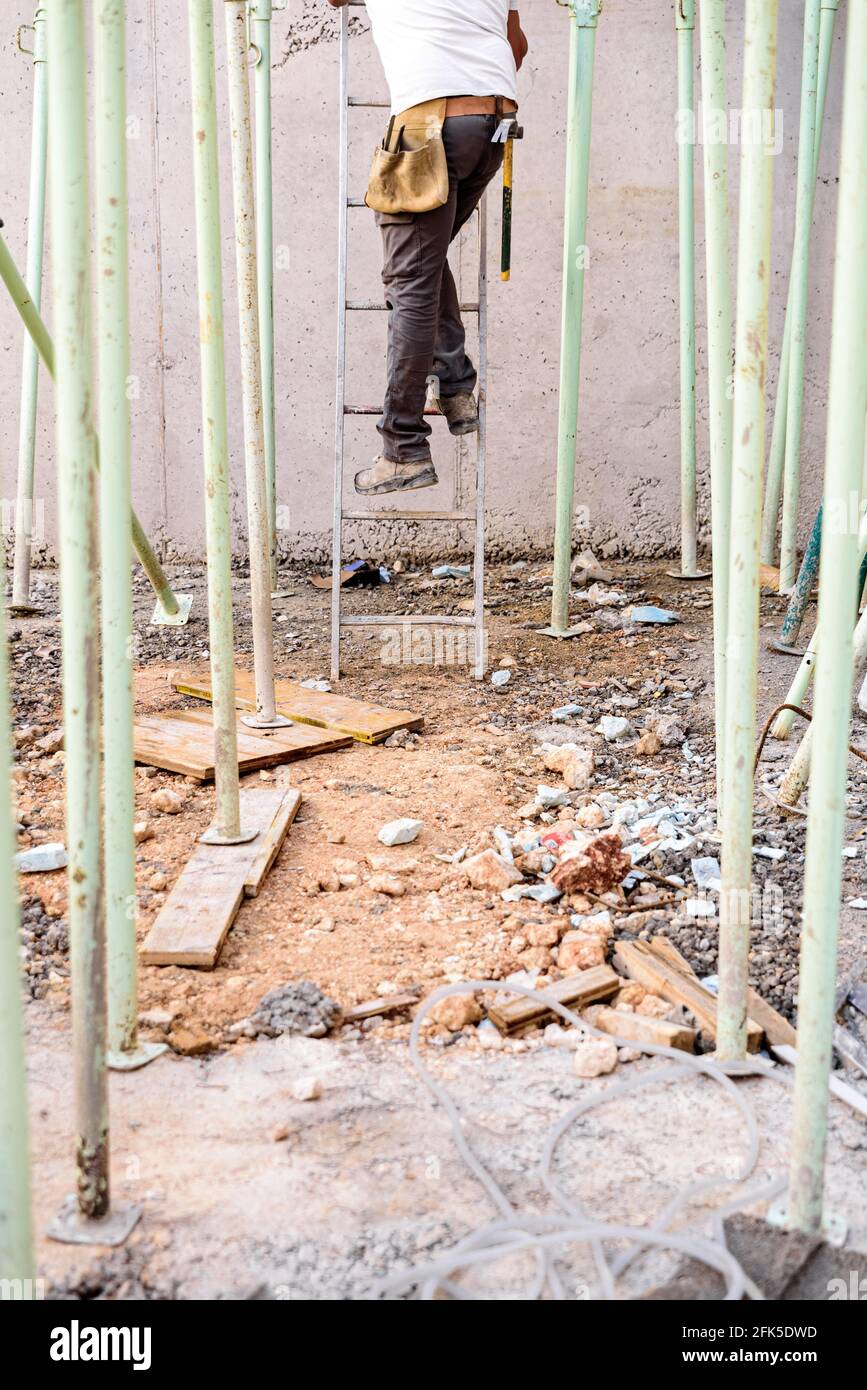 Man worker on construction garbage hi-res stock photography and images ...