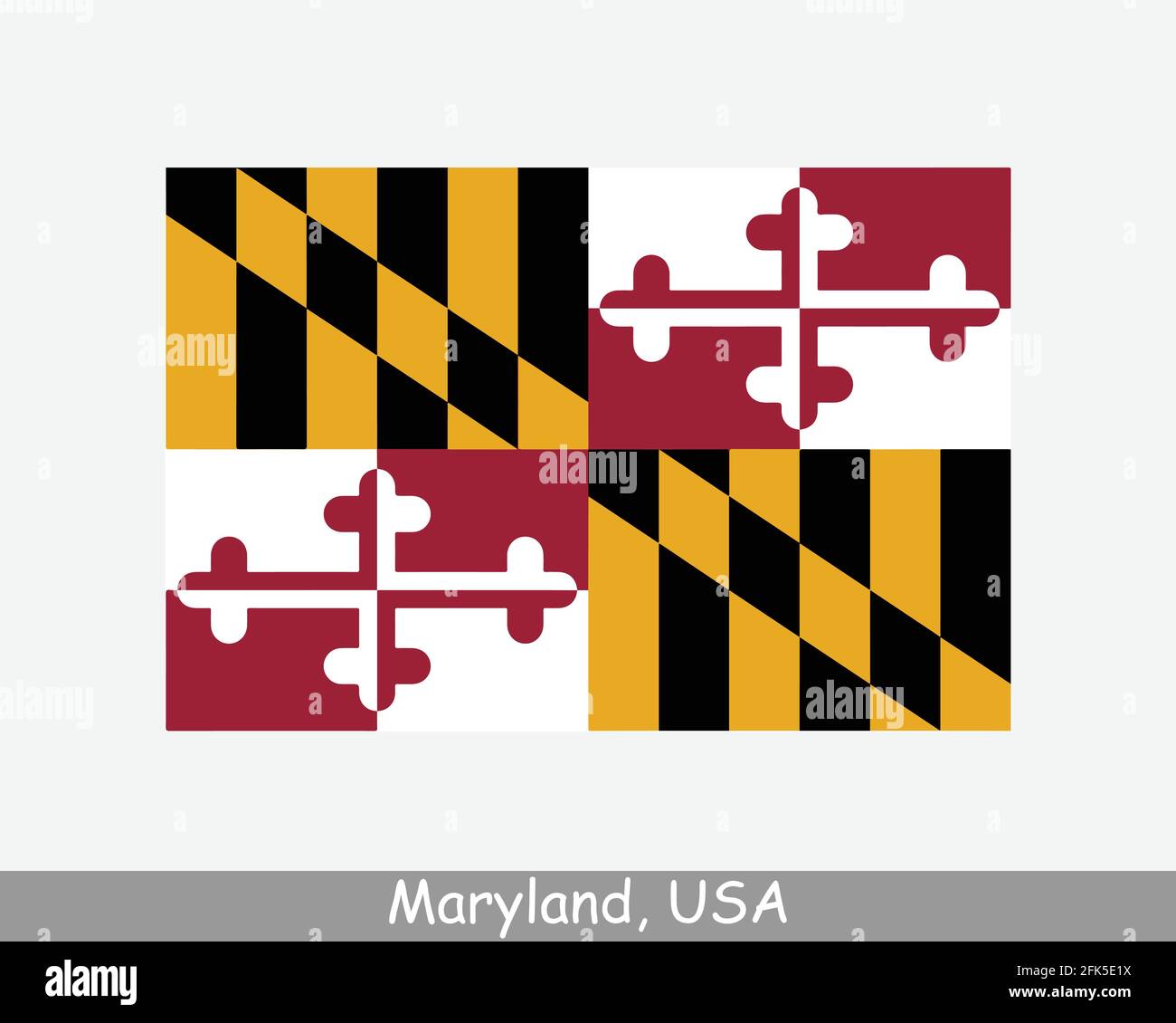 Maryland USA State Flag. Flag of MD, USA isolated on white background ...
