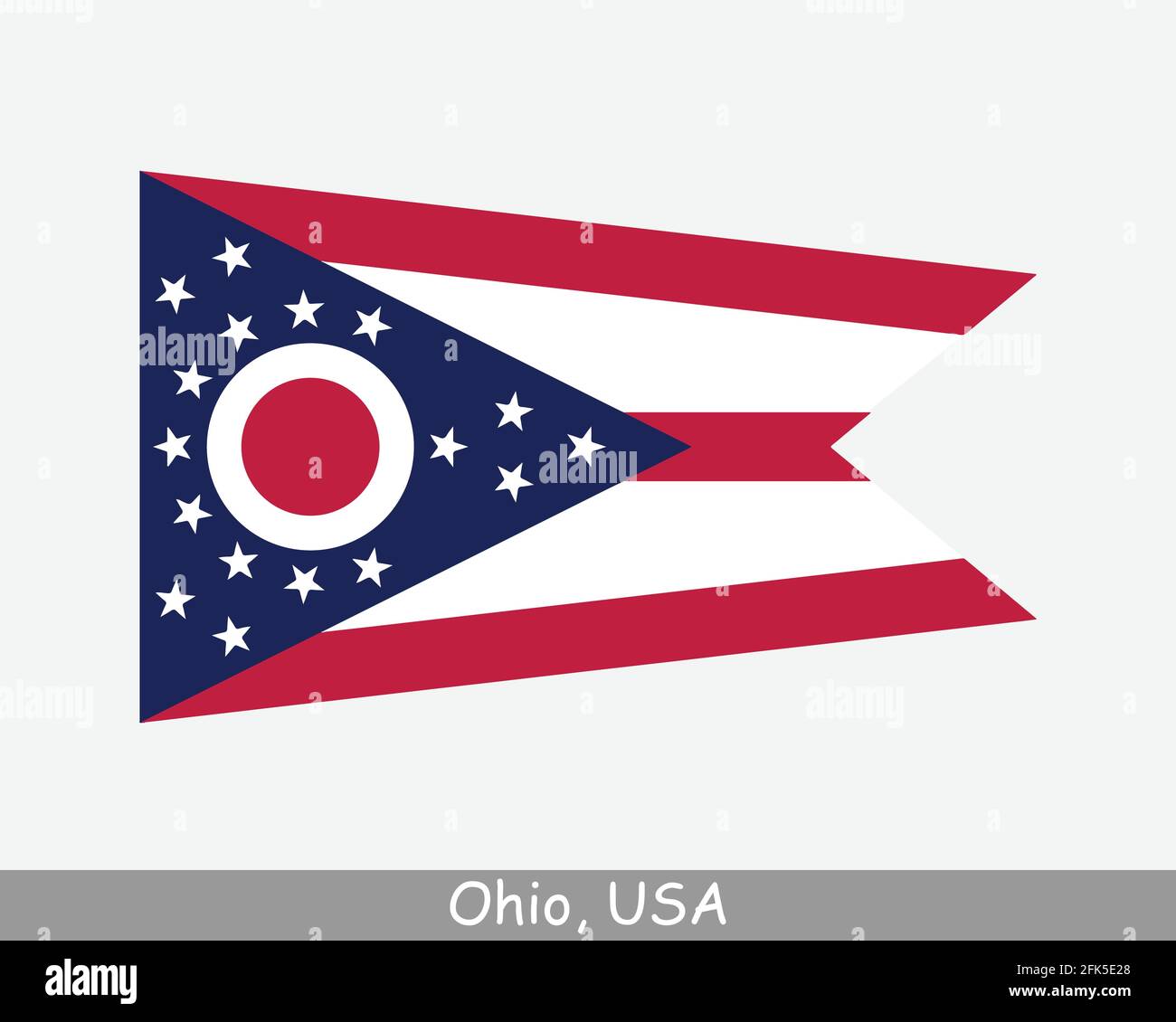 Ohio USA State Flag. Flag of OH, USA isolated on white background ...