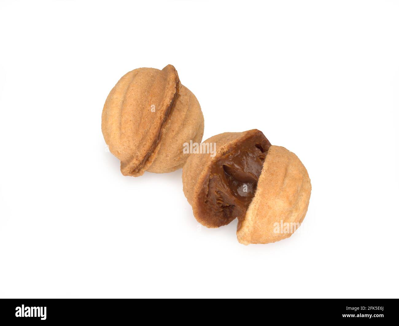Two sandy cookies isolated on the white background, sandy nuts Stock ...