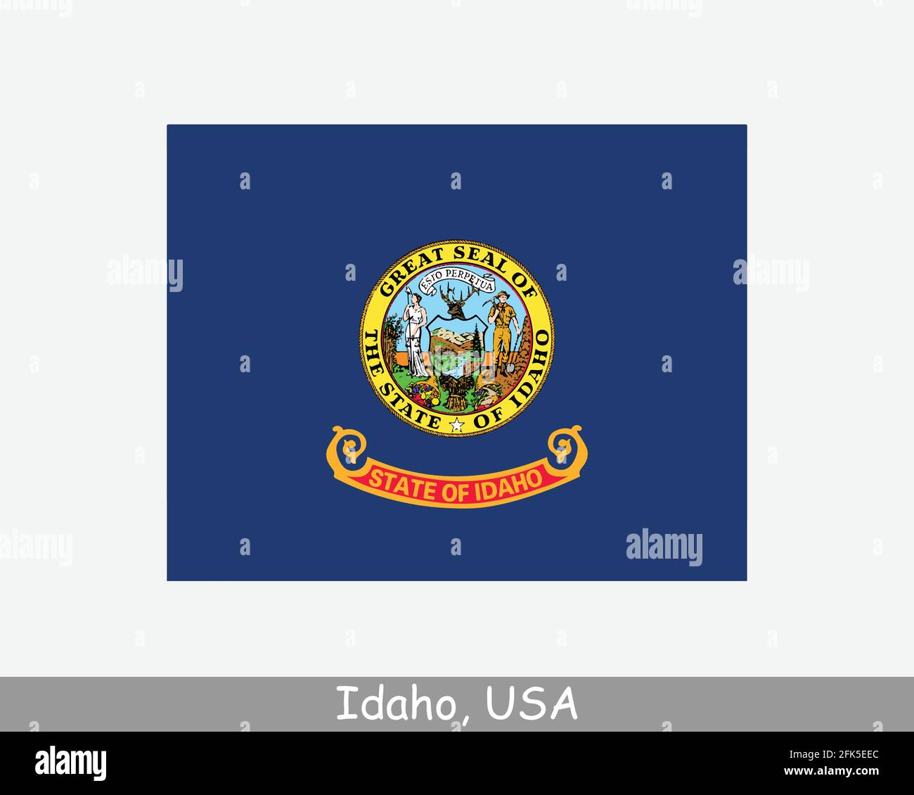 Idaho USA State Flag. Flag of ID, USA isolated on white background ...