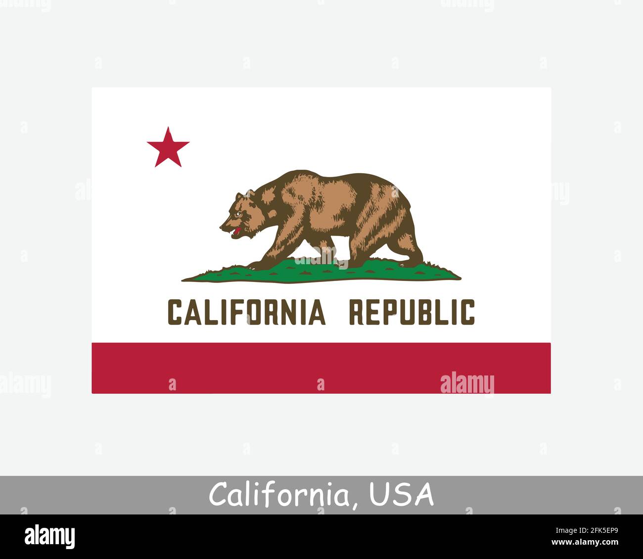 California USA State Flag. Flag of CA, USA isolated on white background ...