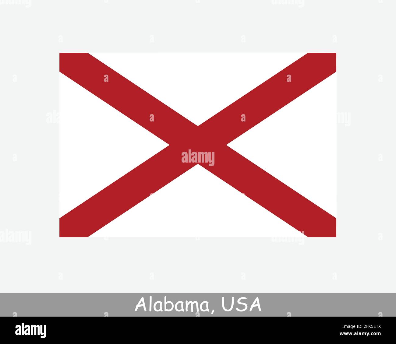 Alabama USA State Flag. Flag of AL, USA isolated on white background ...