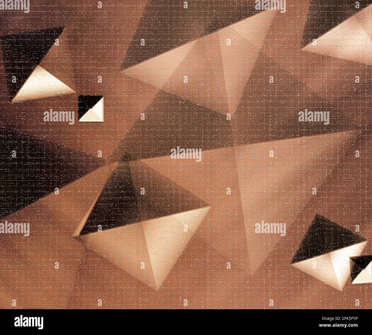 3D picture. Isometry. Rhombus shape. Brown tones Stock Photo - Alamy