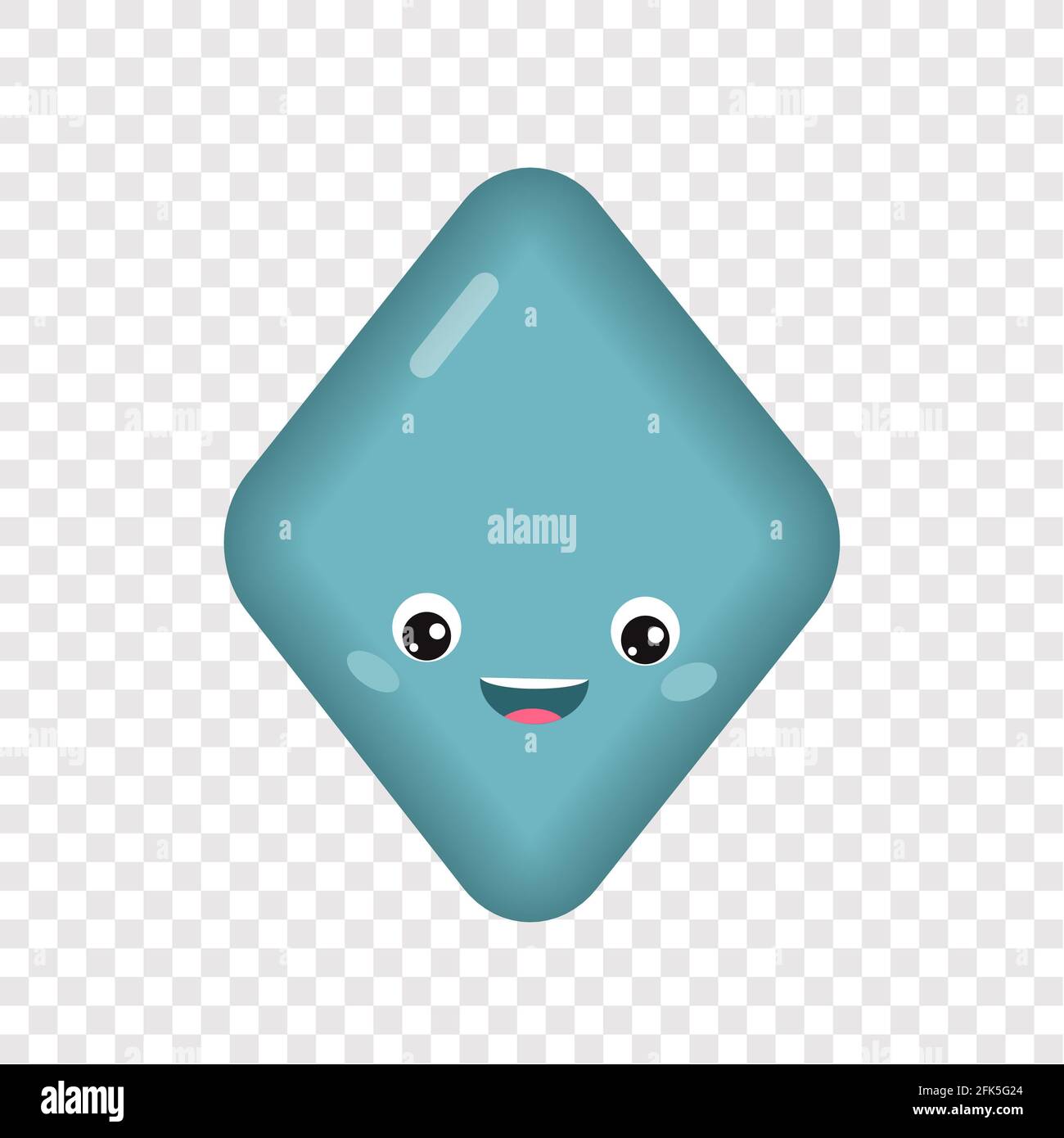 Geometry for kids. Volumetric rhombus isolated on transparent ...