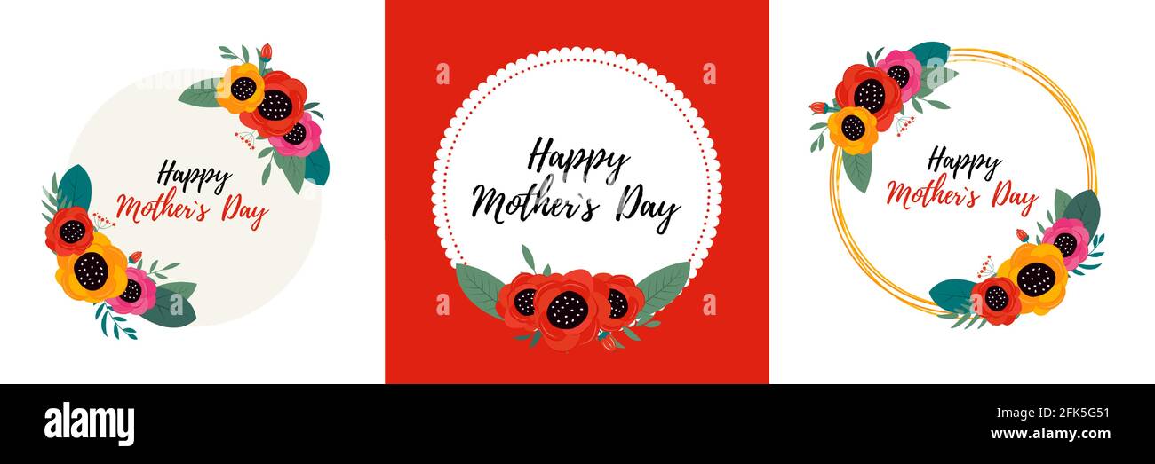 Spring and Summer flowers bright background. Happy Mother's Day poster ...