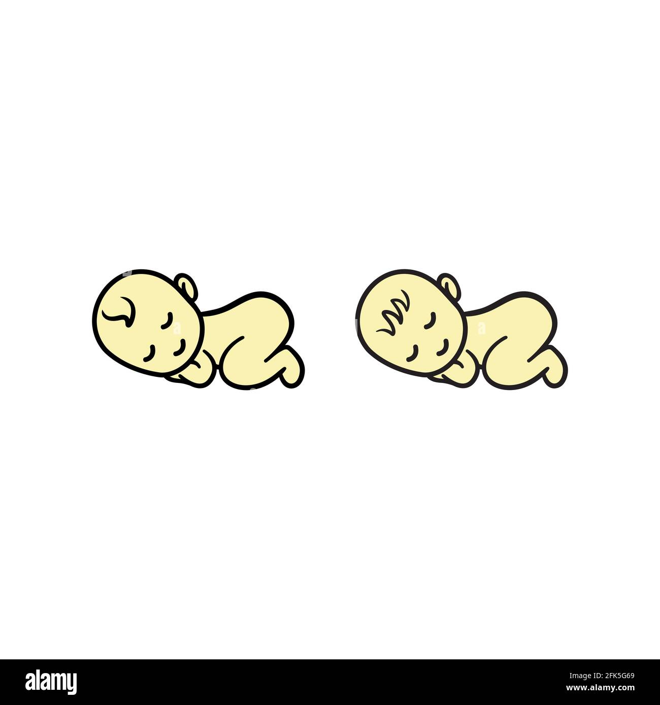 Sleeping baby icon. Cute simple silhouette, vector illustration Stock ...