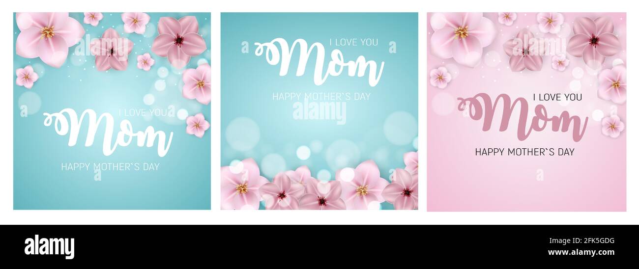 Spring and Summer flowers bright background. Happy Mother's Day poster ...