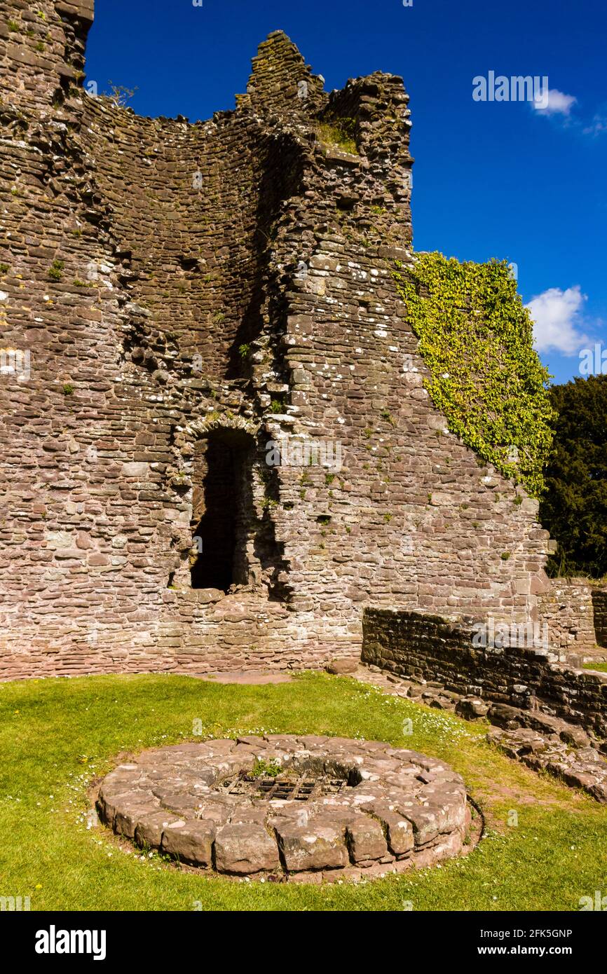 Remains of the walls and towers of a 12th century medieval castle in ...