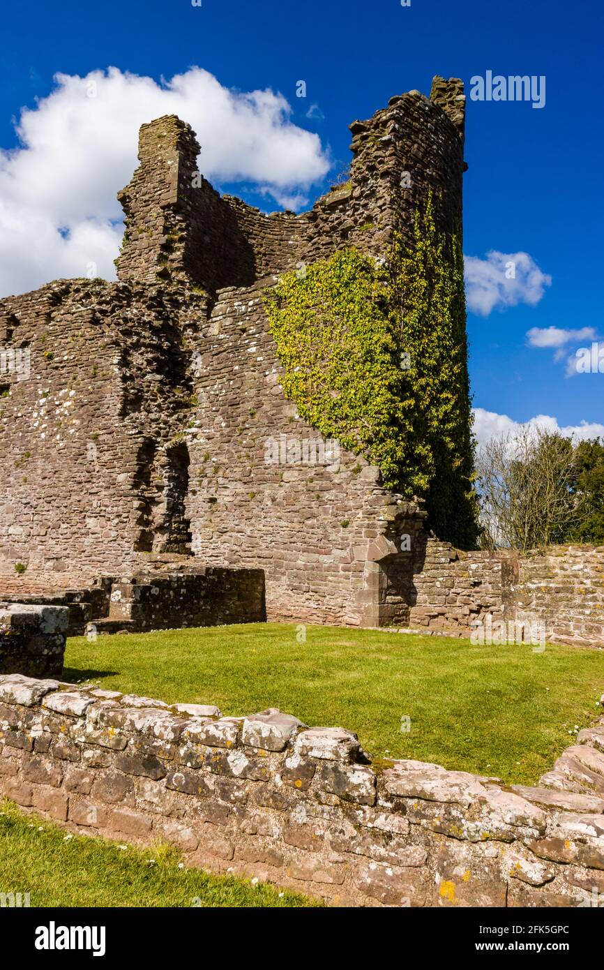 Remains of the walls and towers of a 12th century medieval castle in ...