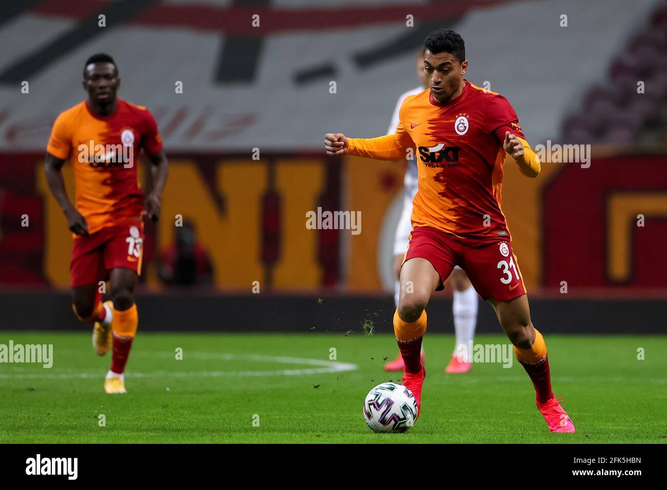 ISTANBUL, TURKEY - APRIL 28: Mostafa Mohamed of Galatasaray during the ...