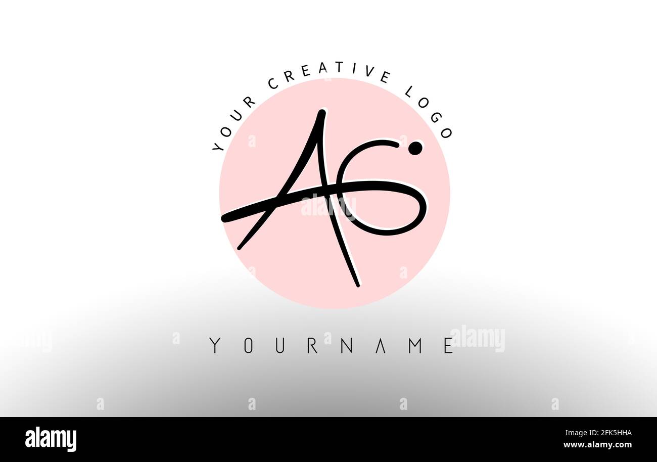Handwritten Letters AG a g Logo with rounded lettering and pink circle ...