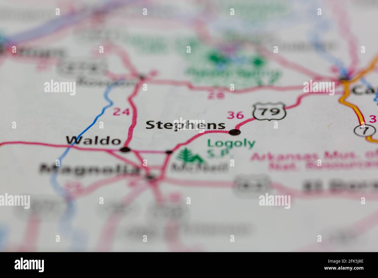 Stephens Arkansas USA shown on a geography map or road map Stock Photo ...