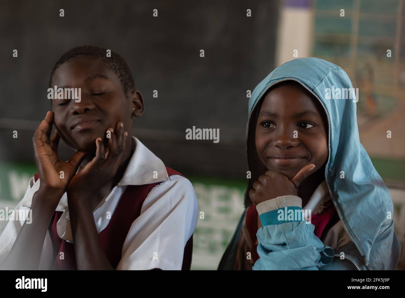 Mzuzu Malawi 30 05 2018 Beautiful Portrait Of 2 Black Girls