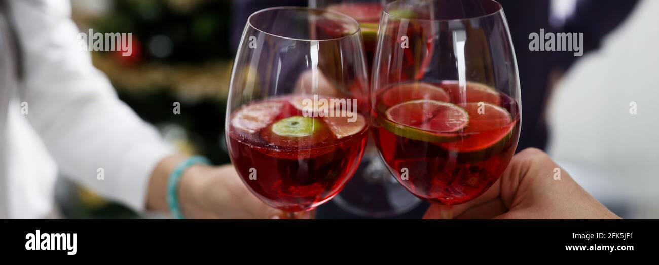 Cocktail glasses are connected together. Celebrating important events ...