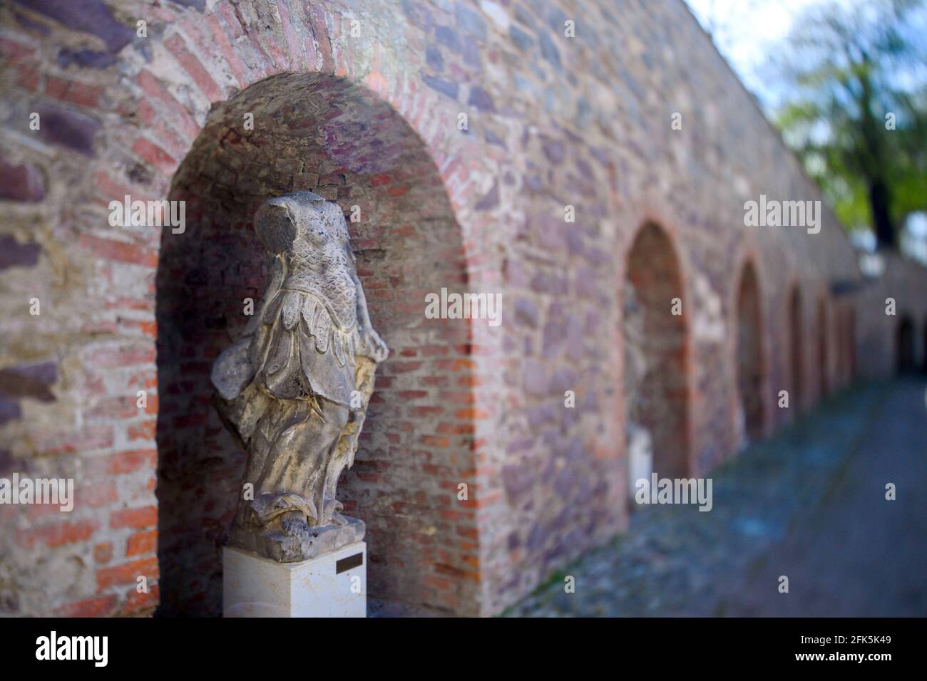 Magdeburg, Germany. 27th Apr, 2021. The sculpture of Athena (around ...