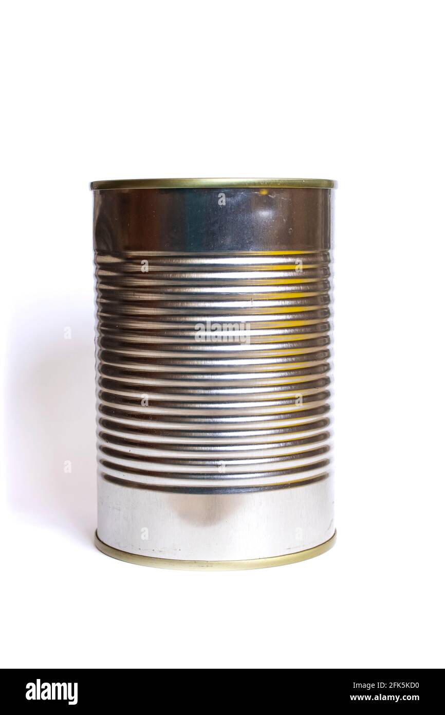 Metal jar with canned food isolated on a white background Stock Photo ...