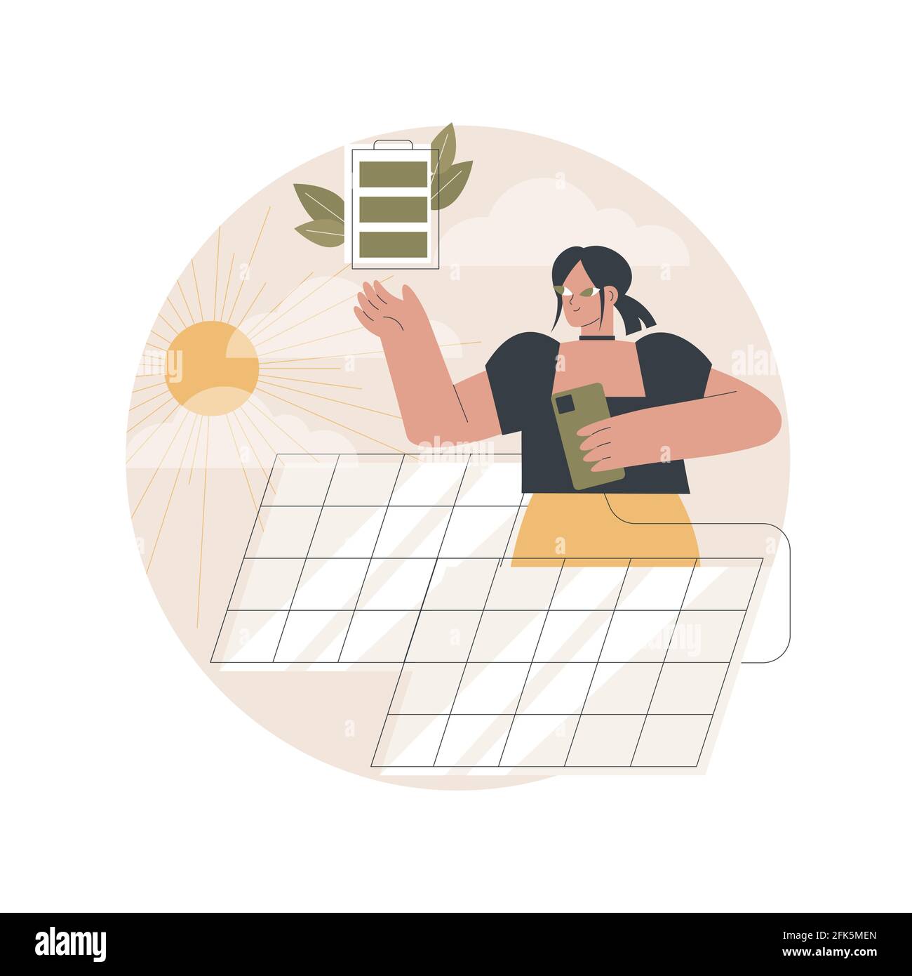 Cartoon Illustration Solar Energy Panel High Resolution Stock ...