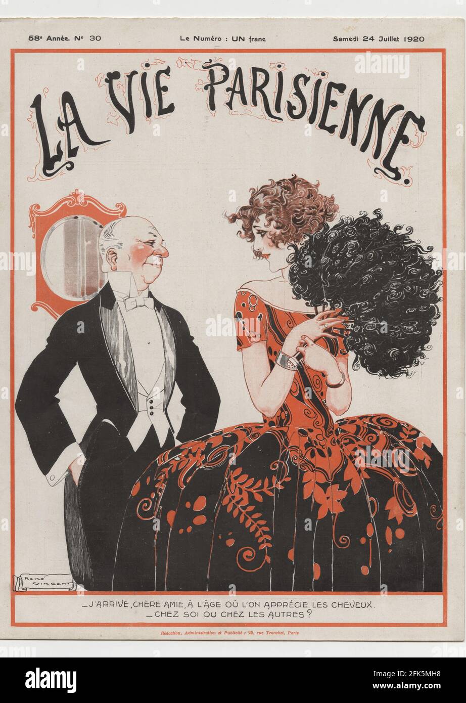 1920s France La Vie Parisienne Magazine Cover Stock Photo - Alamy