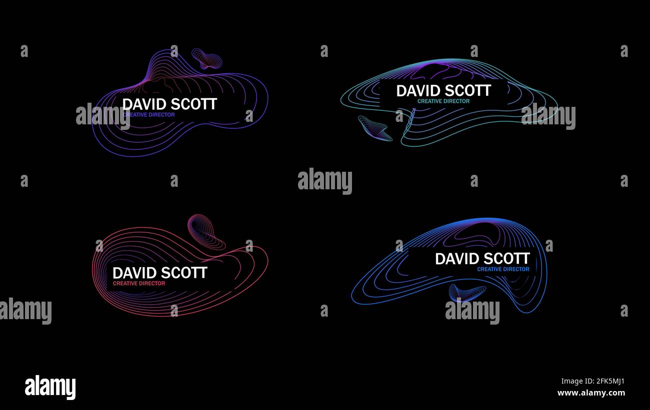 Lower Third set of four modern dynamic name templates. Vector ...