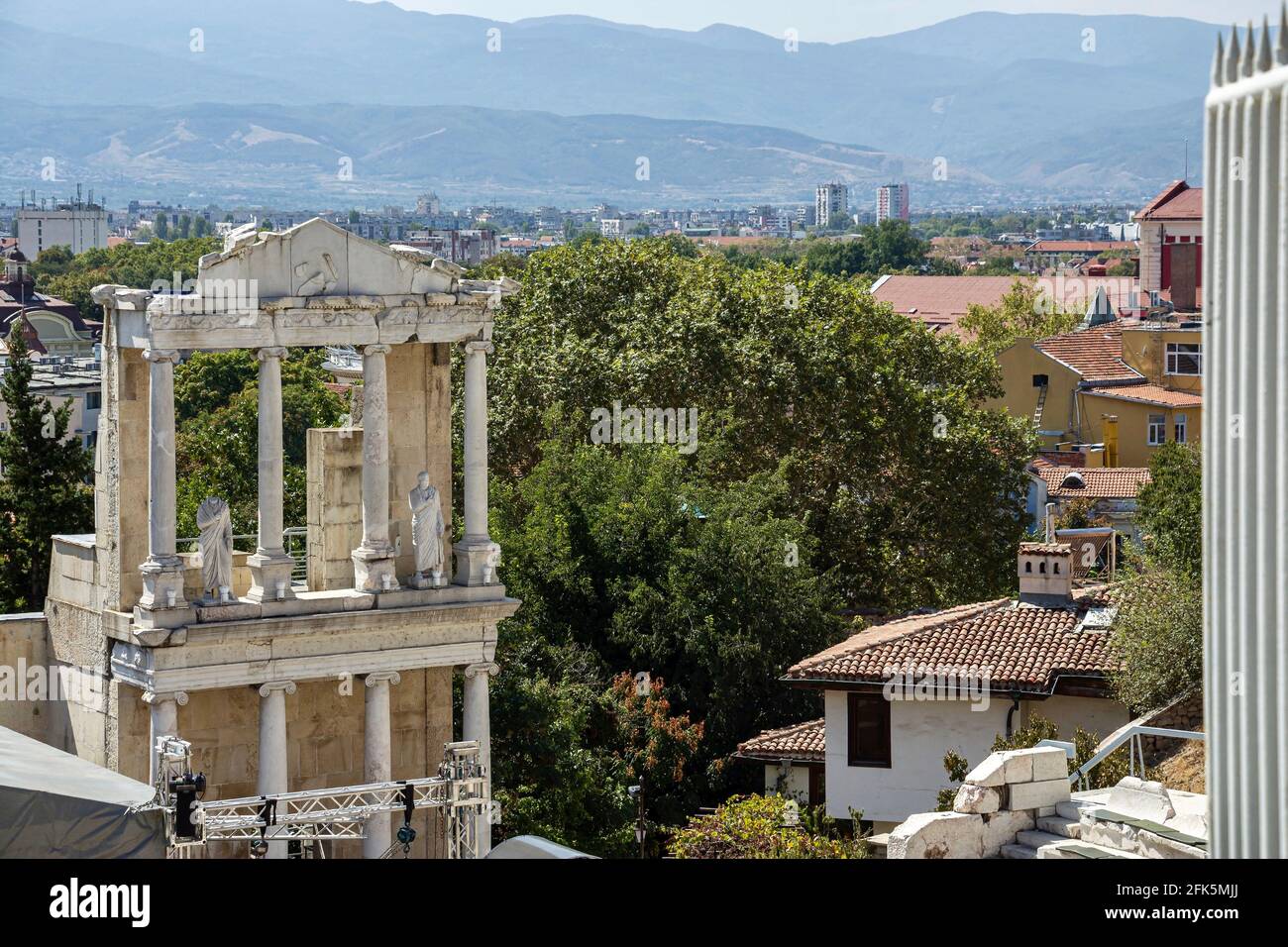 Ruins of Roman theatre of Philippopolis located in the city centre of ...