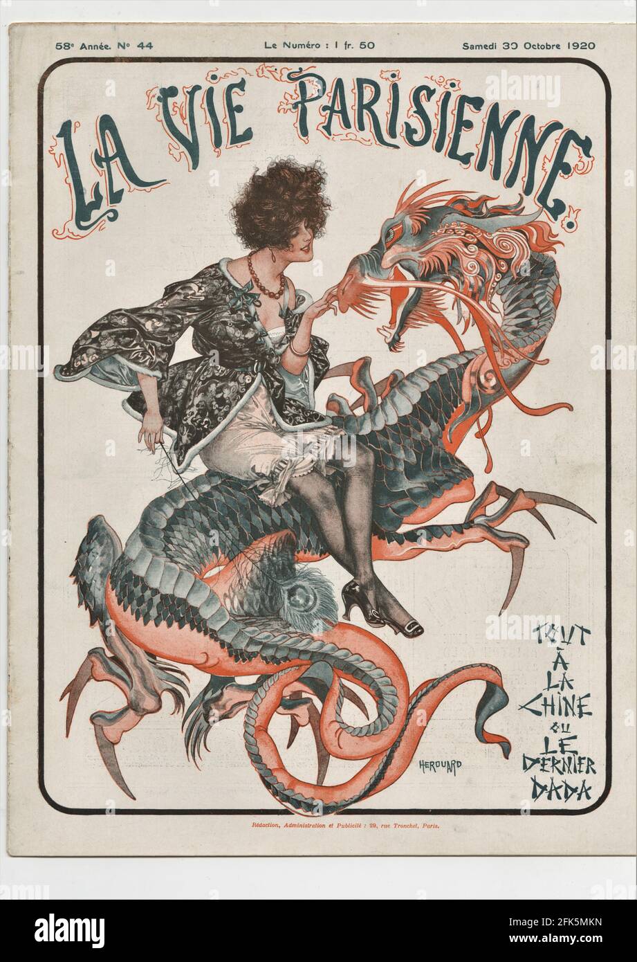 1920s France La Vie Parisienne Magazine Cover Stock Photo - Alamy
