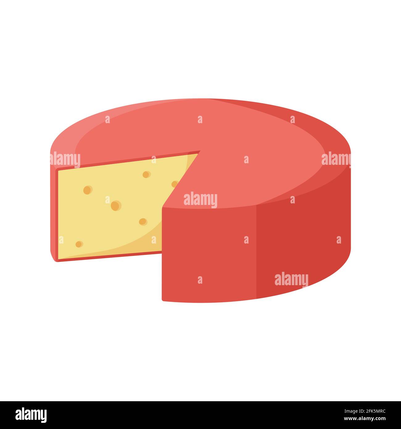 Colorful dairy product vector illustration. Flat style cheese wheel ...