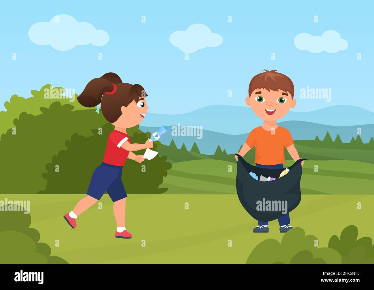 Happy children rubbish environment hi-res stock photography and images ...