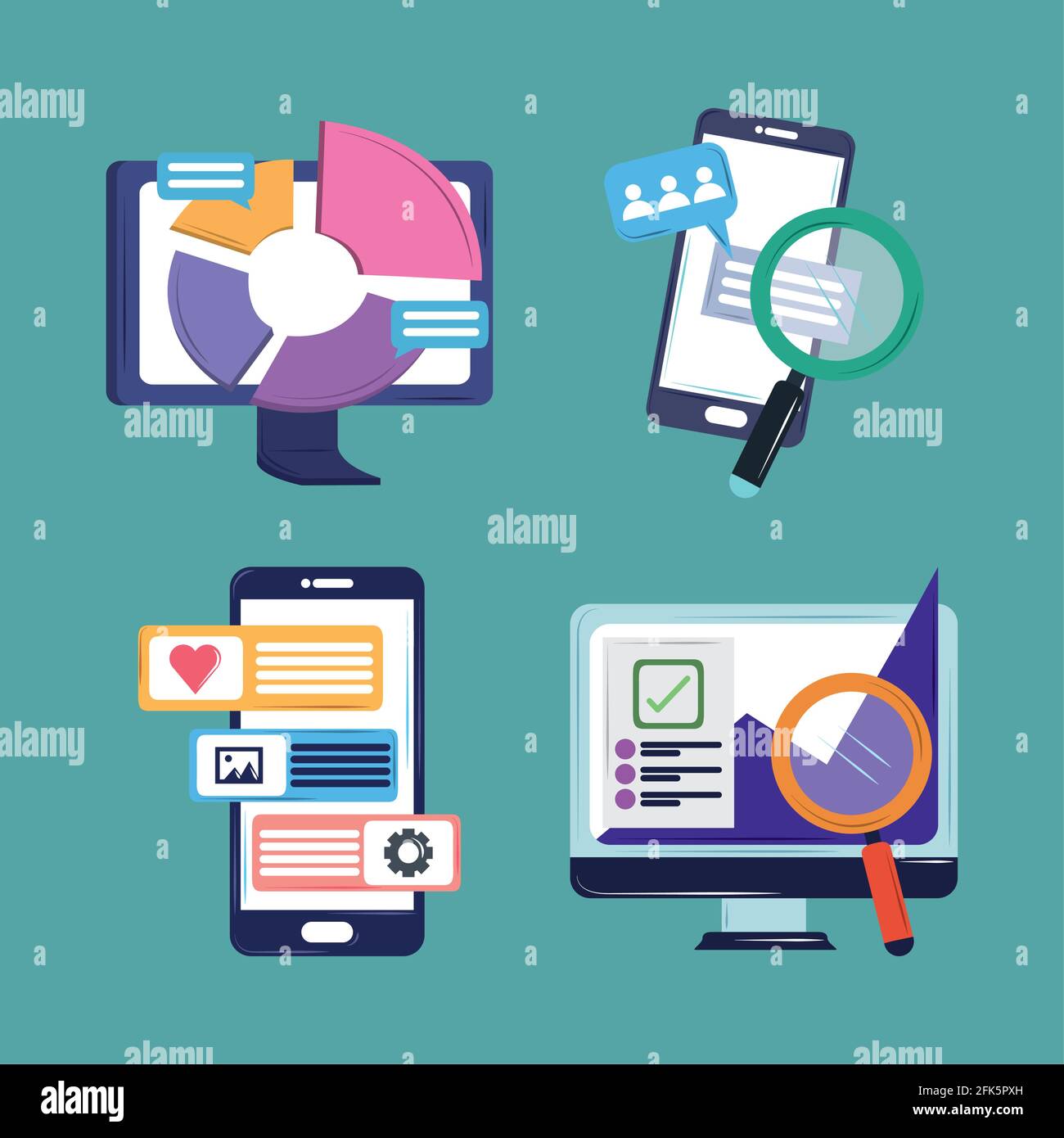 seo improving ranking analysis set Stock Vector Image & Art - Alamy