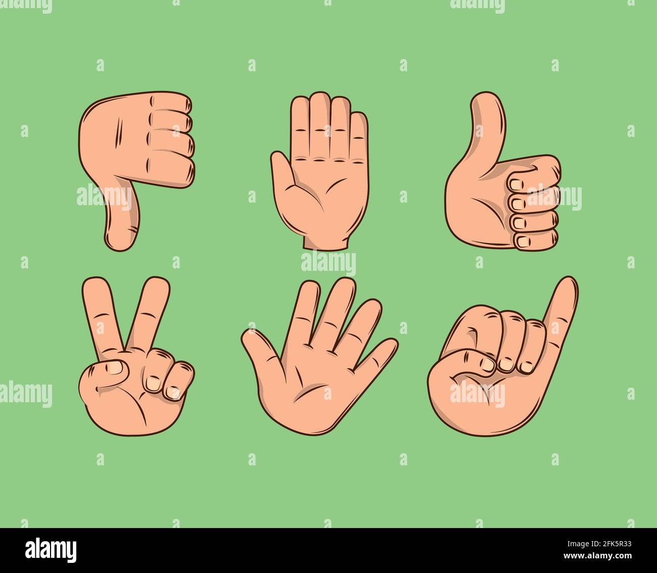 Hands showing number cartoon Stock Vector Images - Alamy