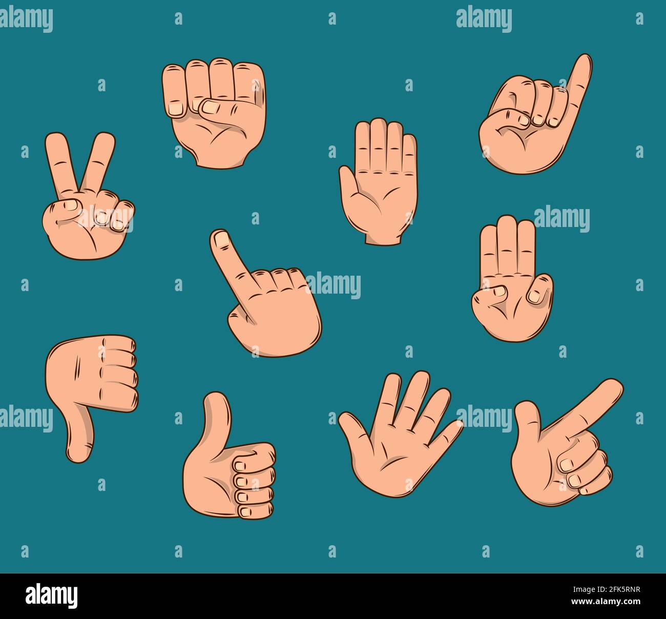 gestures of hands cartoon set Stock Vector Image & Art - Alamy