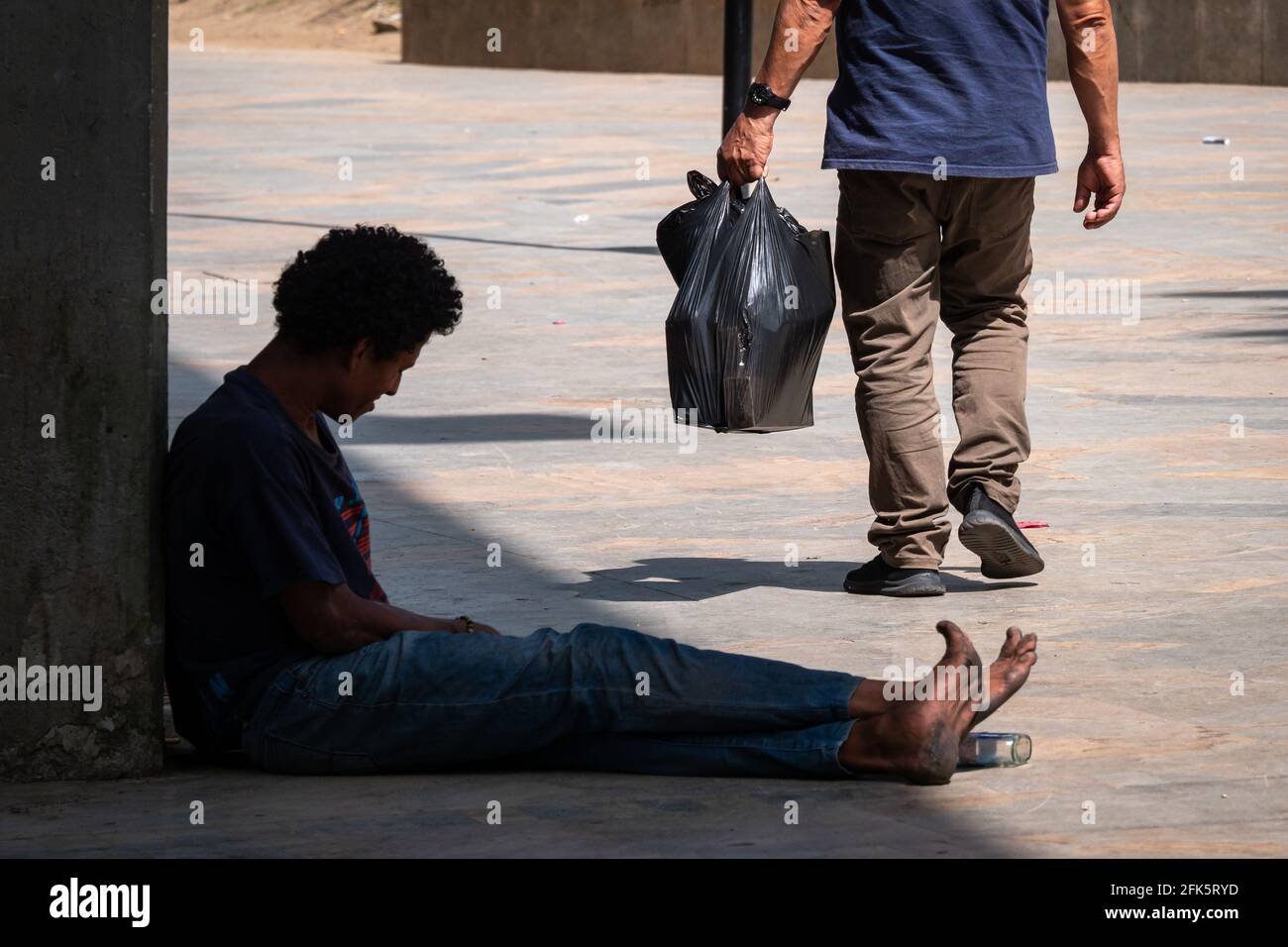Homeless man feet hi-res stock photography and images - Alamy