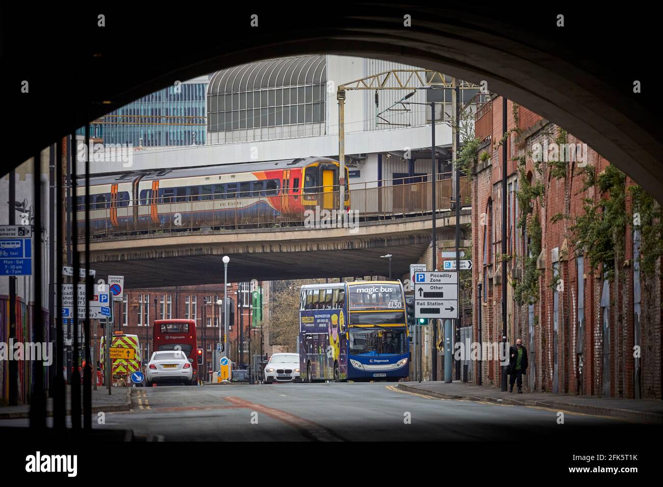 Manchester Piccadilly station Platform 13 14 from Fairfield Street , a ...