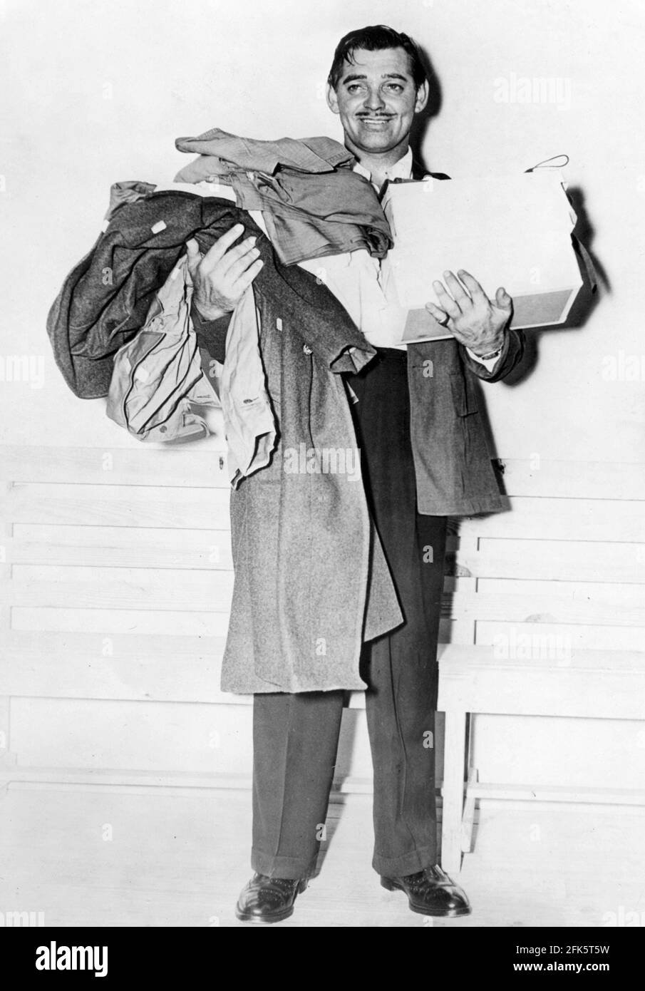 Private CLARK GABLE on arrival at Miami Beach Camp of U.S. Army Air ...