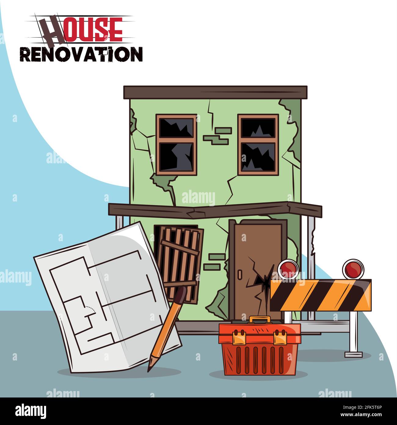 house renovation project tools blueprint Stock Vector Image & Art - Alamy