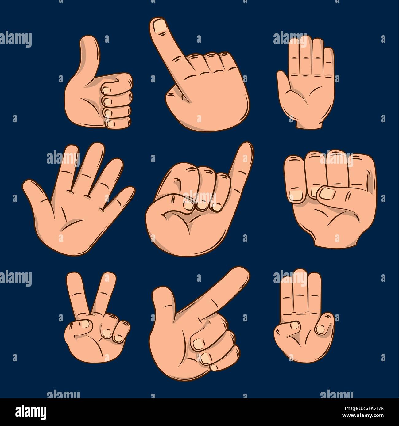 hands language gesture icon set Stock Vector Image & Art - Alamy
