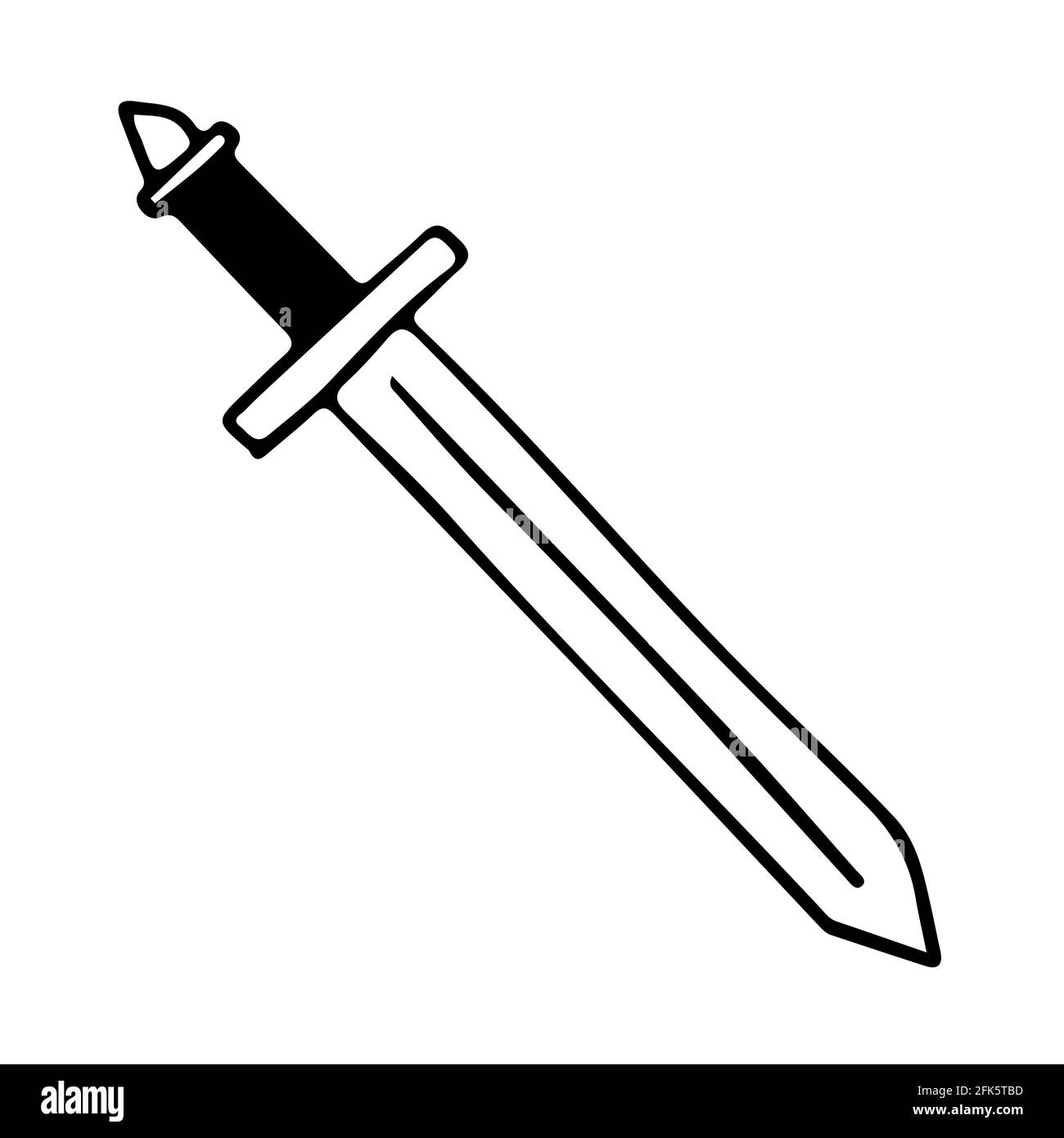 Short steel sword in doodle style isolated Stock Vector Image & Art - Alamy