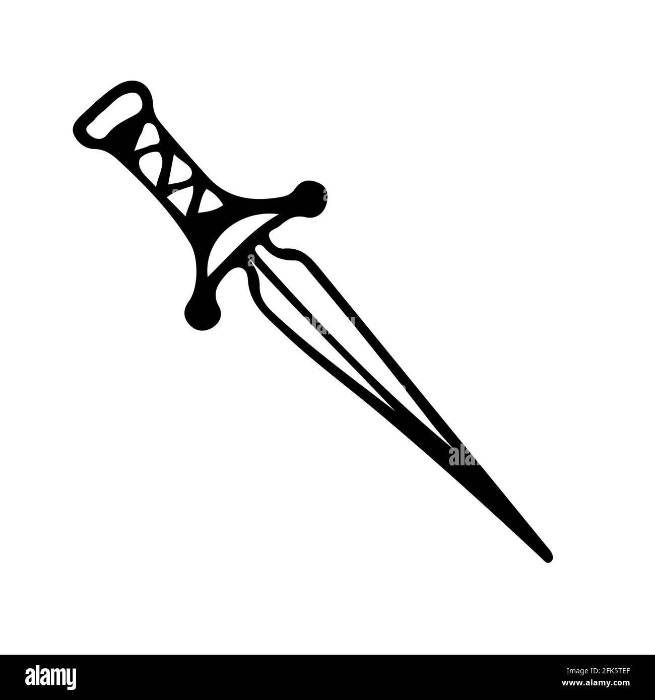 Sharp short dagger in doodle style isolated Stock Vector Image & Art ...