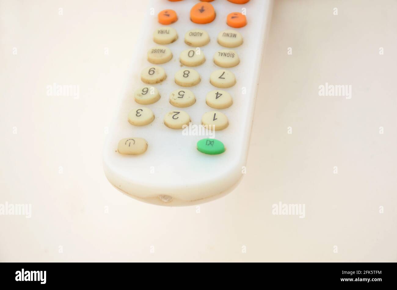 Closeup shot of a white TV remote control Stock Photo - Alamy