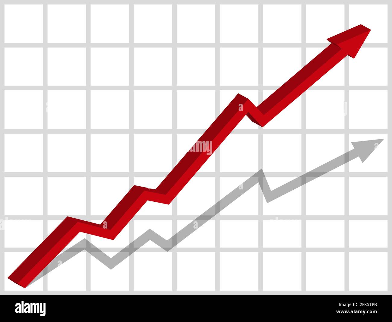 Graph with increase report. Diagram with rise and gain progress. Vector ...