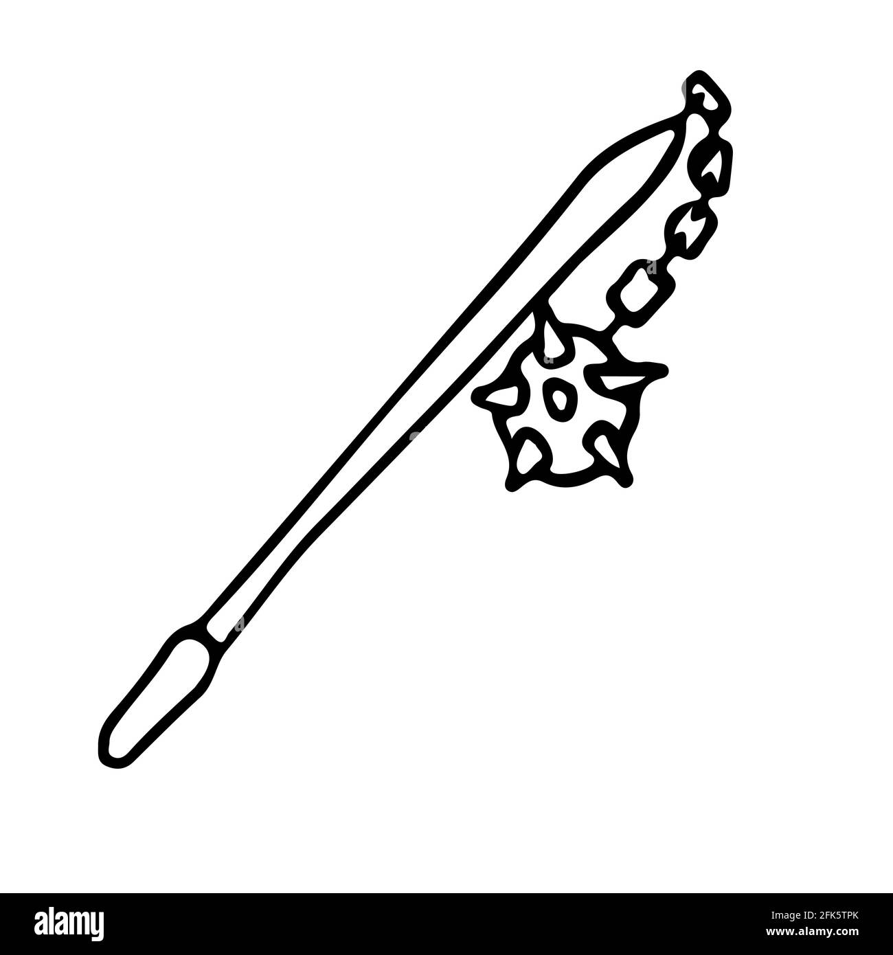 Morning star dubina on a chain in doodle style isolated Stock Vector ...