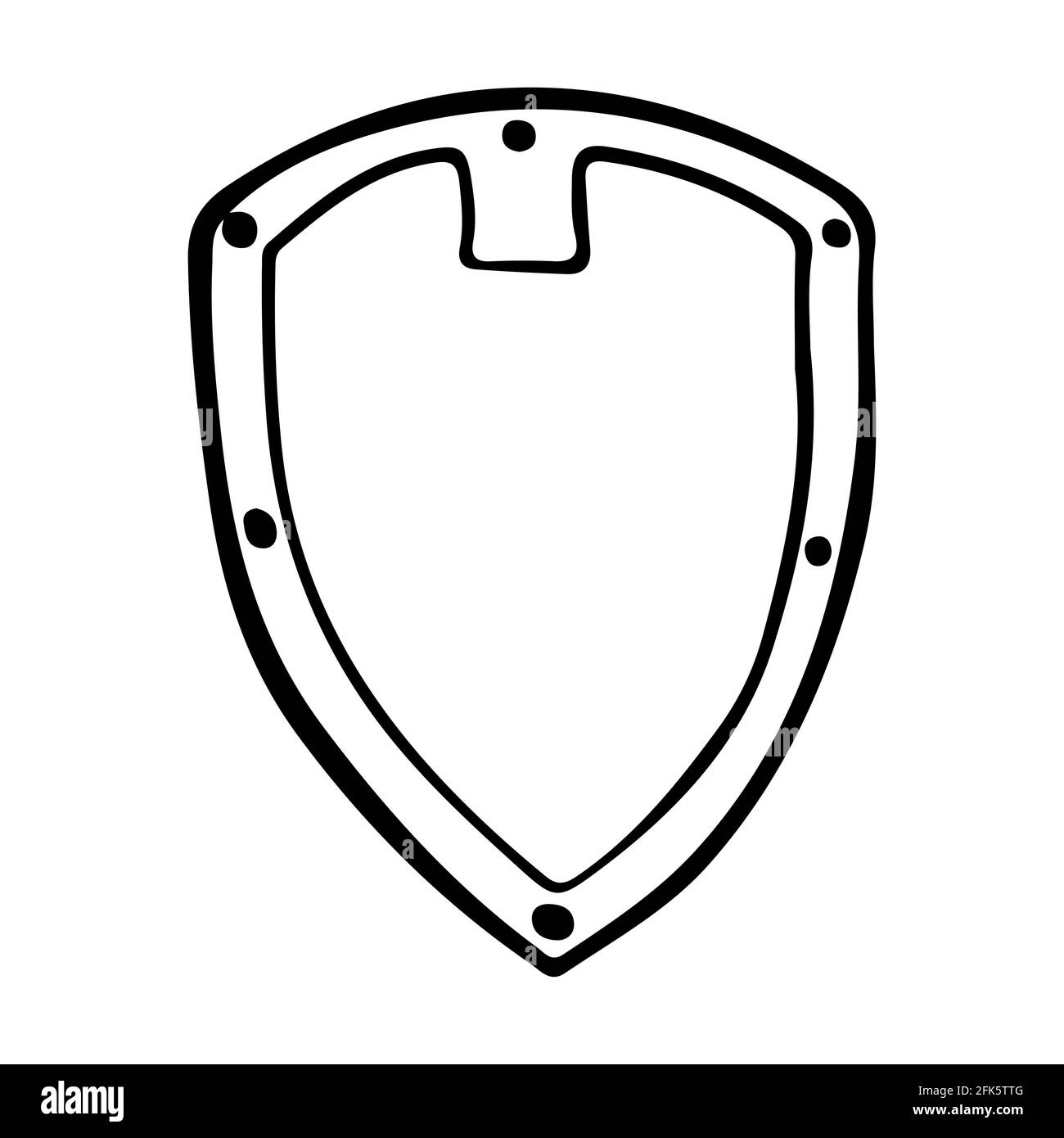 A simple metal shield in doodle style isolated Stock Vector Image & Art ...