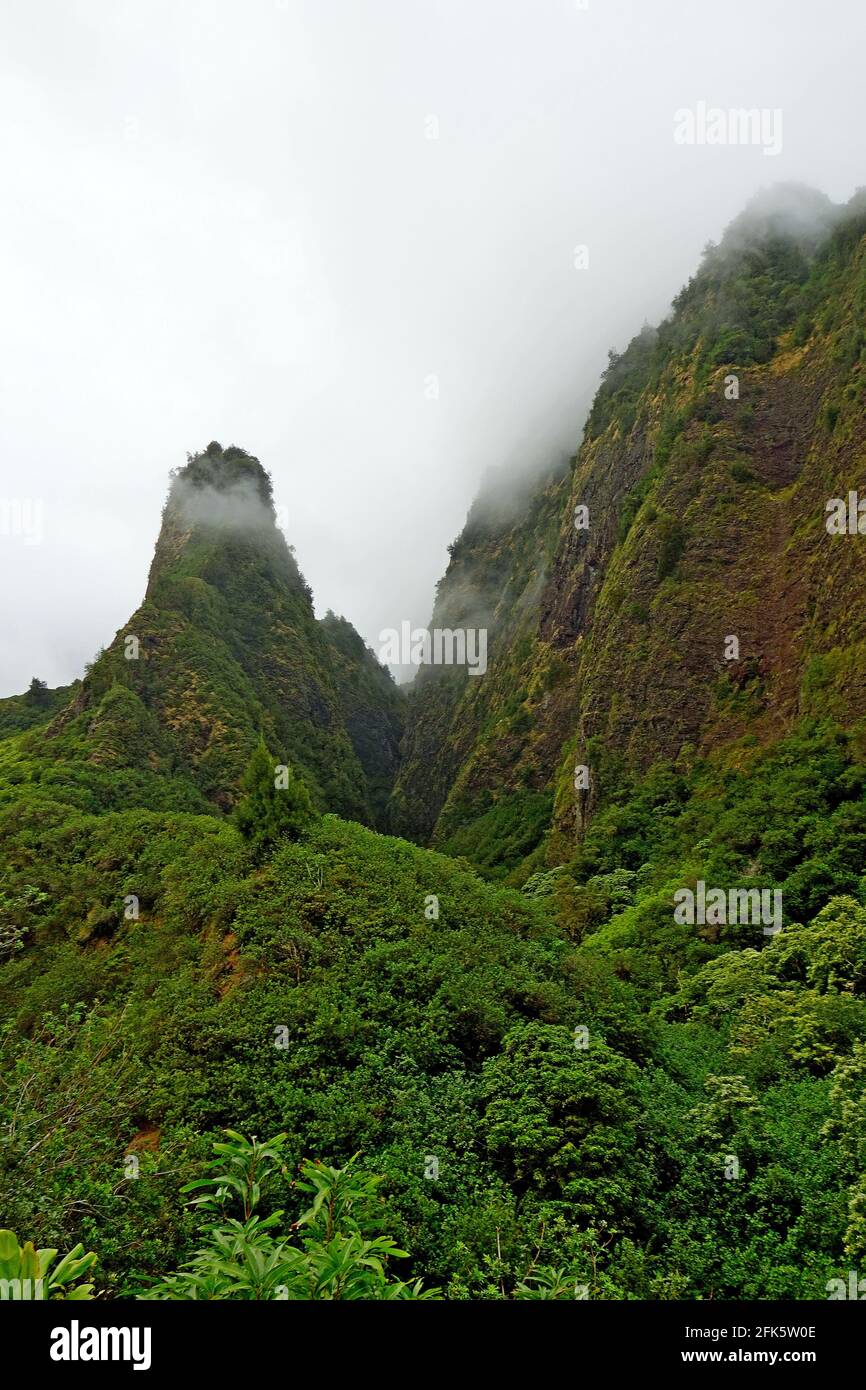 Famous Iao Needle in the Iao Valley State Park in Maui, Hawaii Stock ...